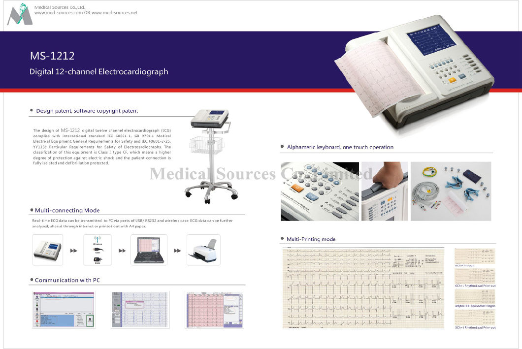 (MS-1212) LCD Patient Monitor 12 Channels Twelve Channel ECG - Buy ECG ...
